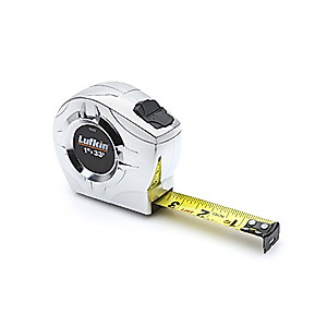 Lufkin Crescent 1' x 33' P2000 Series Chrome Case Yellow Clad A4 Blade Power Return Tape Measure - P2133DN