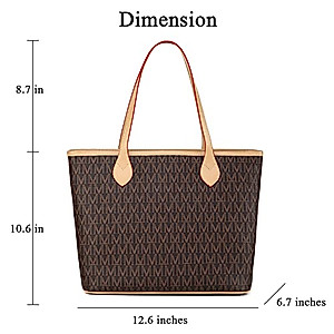 WOQED Tote Bags for Women Large Fahsion Designer Handbag Top Handle Satchel Bags Leather Shoulder Purse 2 Sets with Small Wallet