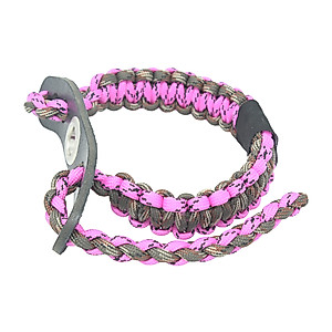 Ten Point Gear Realtree® Paracord Archery Bow Wrist Sling - 100% Full Grain Leather 550 Paracord (Pink Camo)