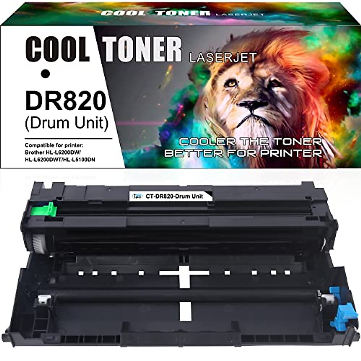 Cool Toner Compatible DR820 DR-820 Drum Unit Replacement for Brother DR820 DR-820 DR 820 Work with HL-L6200DW MFC-L5900DW MFC-L5850DW MFC-L6900CDW MFC-L6700DW HLL6200DW Printer (Black, 1-Pack)
