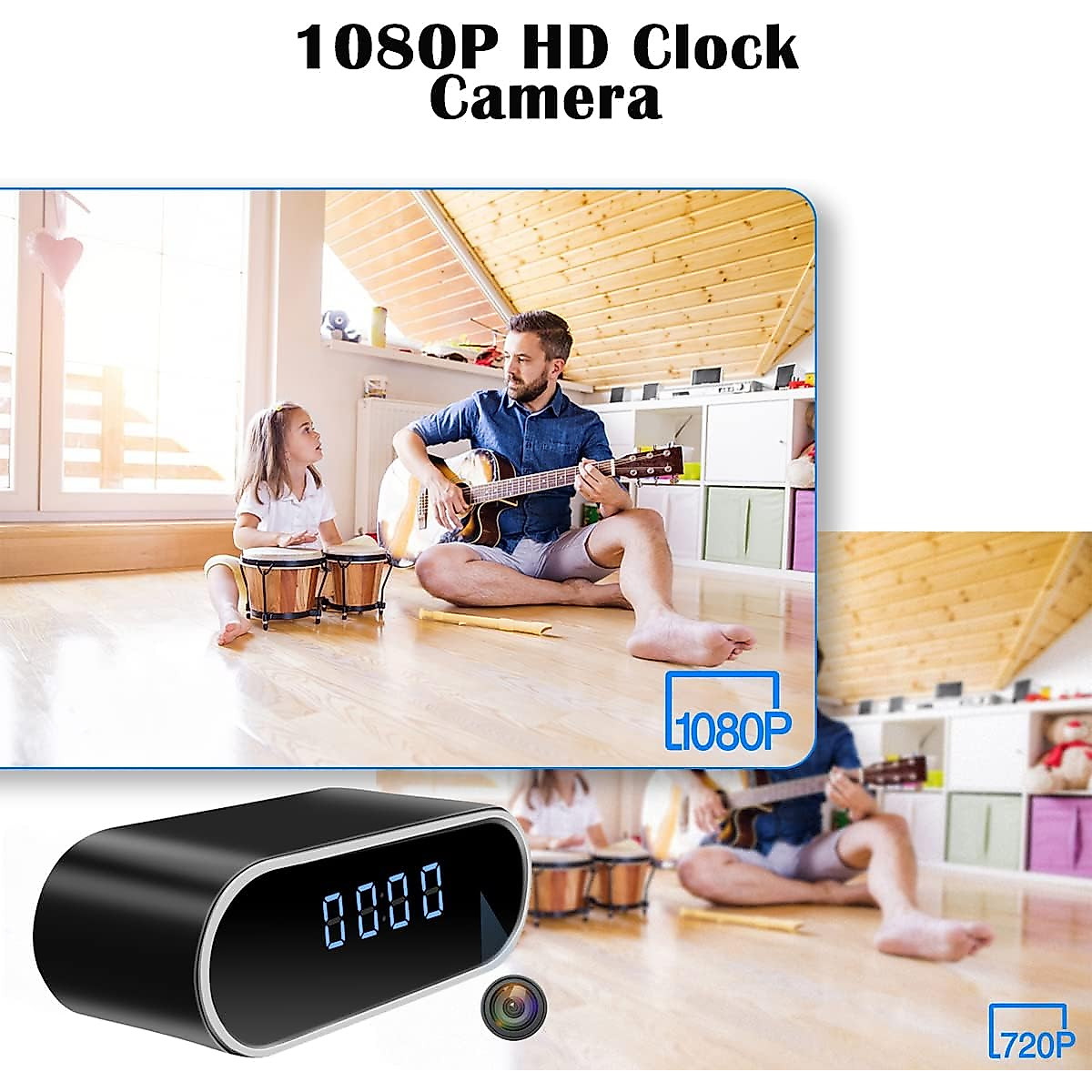 2024 New Hidden Camera Detector, No Audio, WiFi Nanny Camera for Home Office Indoor Surveillance Camera with Motion Detection, Night Vision