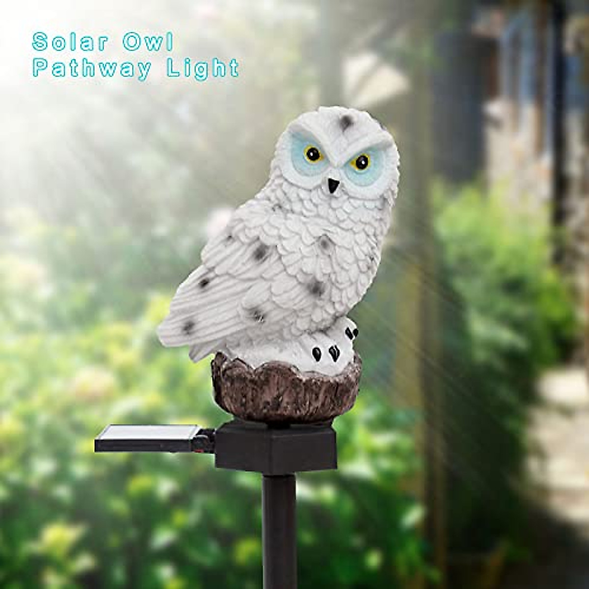 NBLJF Owl Outdoor Solar Lights Garden Decorative Resin Animal Sculpture for Lawn-Yard-Patio-Pathway Multi-Purpose Figurine Lights & Garden Decor