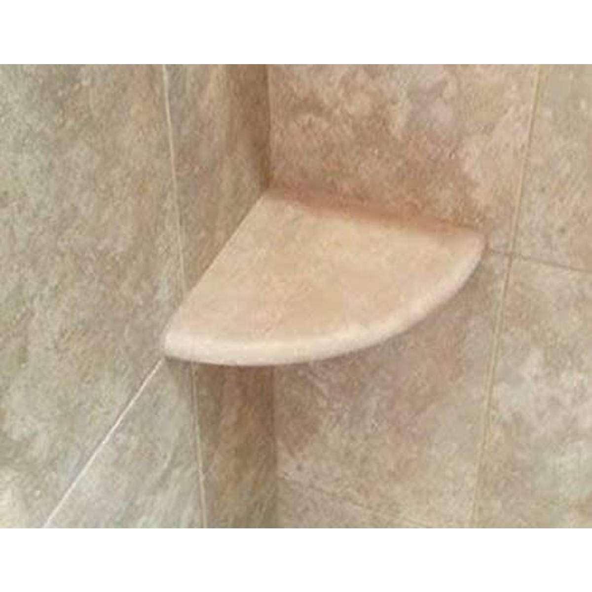 Premium Quality Durango Cream Filled and Honed Ivory Light Travertine Corner Shelf 9'' (1)