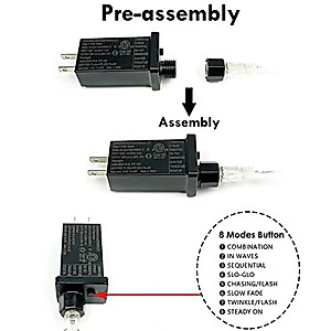 KAQ 115FT 300LED Warm White Christmas String Lights Indoor/Outdoor, Waterproof Christmas Lights with 8 Modes, Clear Wire Fairy Tree Lights for Garden Bedroom Christmas Decorations (Warm)