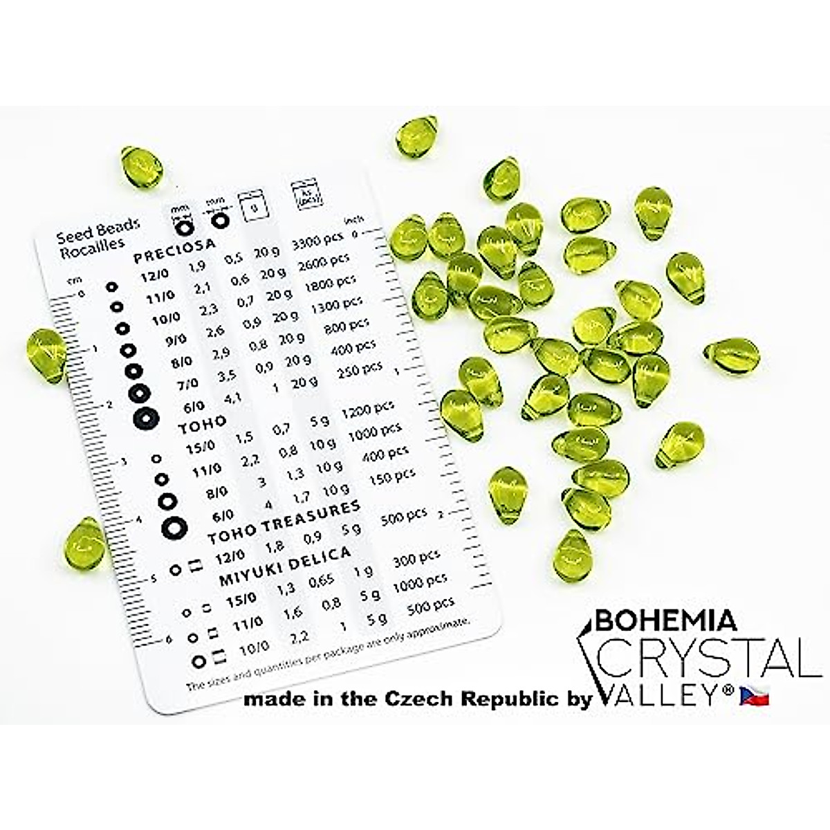 Teardrop Glass Beads for Jewelry Making Set - 120+ Bead Kit of 6x9mm Pendant Drop Beads in 4 Bright Distinct Colors: Blue, Red, Olive Green, Half Silver