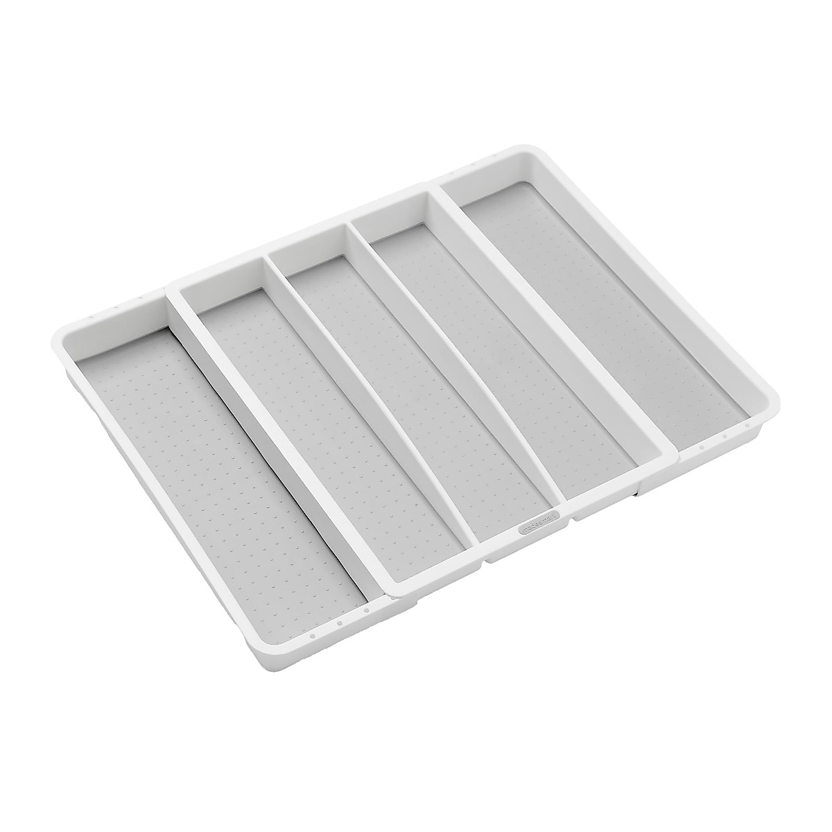 madesmart Expandable Utensil Tray-White | Classic Collection | 5-Compartments | Kitchen Organizer | Soft-Grip Lining and Non-Slip Rubber Feet | Easy to Clean | BPA-Free