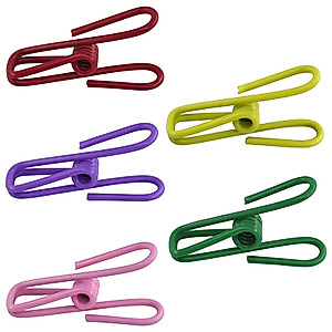 50 Packs Steel Wire Clips Vinyl Plastic Coated Multi-Function Colored Utility Clothesline Clip for Laundry Hanging, Kitchen Bag Sealing, Multi-Purpose Clothespins