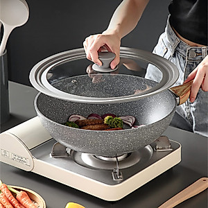 J&C LIFE Universal Lids for Pots, Pans & Skillets (2PCs, Grey) Fits 7-8.5, 10-12 Inch Frying Pan Skillet, Glass Pan Lids with Heat Resistant Silicone Rim, Pan Cover for Cast Iron Skillet Cookware