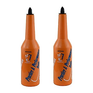 2X Flair Bartender Bartending Practice Bar Pub Bottle Wine Shaker - Orange