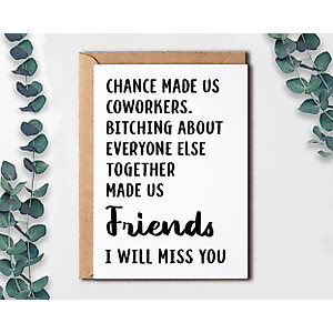 EruditeGifts Chance Made Us Coworkers Card - Best Friend Card - Friend Card - Friends Birthday Good Luck Card - Leaving Card For Friend