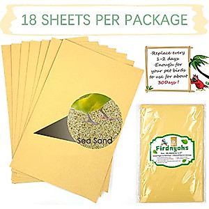 18PCS Gravel Paper for Bird Cage,11x17 Inch Bird cage Liner Gravel Paper Special for Bird Cage in sea Sand-Great for Hard-Billed Birds Safe& Clean & Easy for Improved Digestion