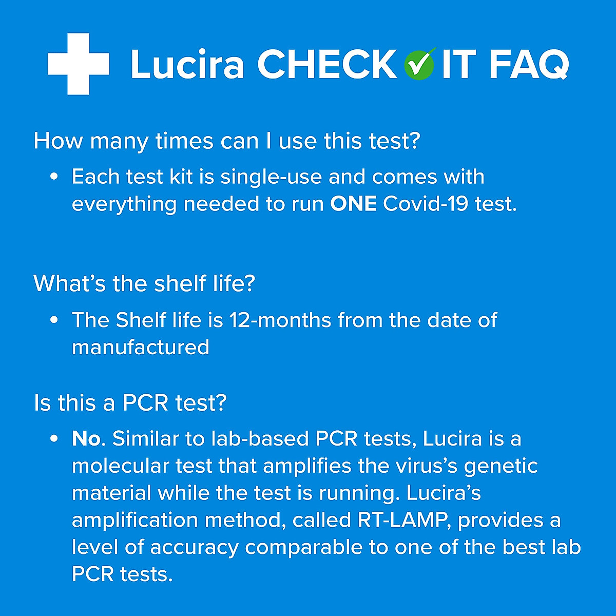 Lucira CHECK-IT COVID-19 Test Kit, 1 Pack, 1 Test Total, The Only FDA Authorized Molecular Test, Results at Home in 30 Minutes or less, 98% Accurate