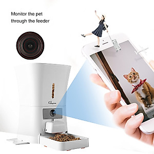 SKYMEE 8L WiFi Pet Feeder Automatic Food Dispenser for Cats & Dogs - 1080P Full HD Pet Camera Treat Dispenser with Night Vision and 2-Way Audio, Wi-Fi Enabled App for iPhone and Android