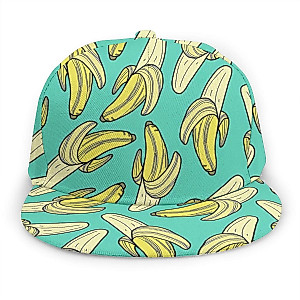 antkondnm Funny Banana Hat for Men/Women Flat Brim Baseball Cap Snapback Trucker Hat
