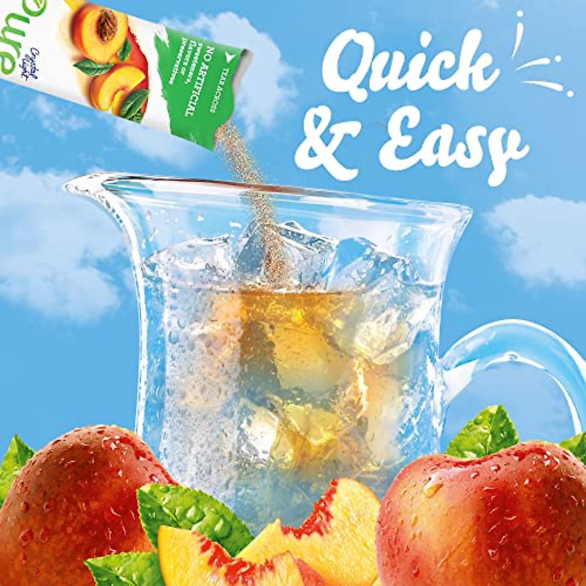 Crystal Light Pure Peach Iced Tea Naturally Flavored Powdered Drink Mix 2.28 oz/pouch (5 Count Pitcher Packets) (Package may vary)