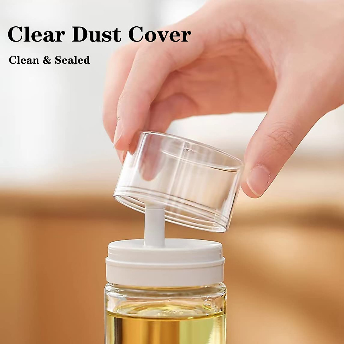 JUSTFULYNN 2 Pack Olive Oil and Vinegar Dispenser Bottle Set for Kitchen Small Glass Leak-Proof No Drip BPA Free Cooking Oil Container 3.38oz