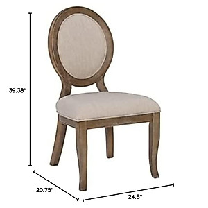 Powell Furniture Lenoir Side Dining Chair, Wire-brushed oak