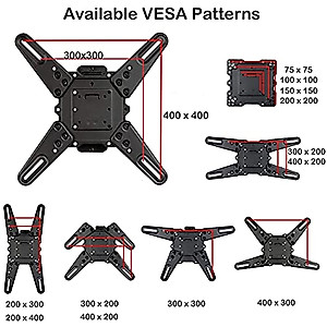 VideoSecu ML531BE2 TV Wall Mount kit with Free Magnetic Stud Finder and HDMI Cable for Most 26-55 TV and New LED UHD TV up to 60 inch 400x400 Full Motion with 20 inch Articulating Arm WT8