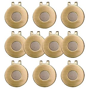 Eshan Magnetic Golf Hat Clips Ball Marker Holder (10 Pack, Bronze) for Golf Gloves Hats Bags Caps Visor Belt