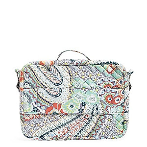 Vera Bradley Women's Cotton Grand Vanity Toiletry Makeup Organizer Case, Citrus Paisley - Recycled Cotton, One Size