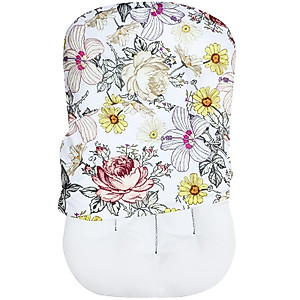 Newborn Lounger Cover for Boys Girls, Soft Snug Fitted Baby Lounger Slipcover, Removable Cover for Infant Lounger Pillow, Floral