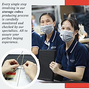 Kleafs 11 inch Storage Cubes, Collapsible Storage Bins, Clothes, Toys and Closet Organizer for Bedroom, Nursery, Playroom, Living Room - 6 pack (Red & Black).