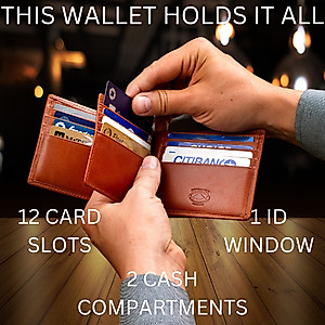 Stealth Mode Leather Bifold Wallet for Men With ID Window and RFID Blocking