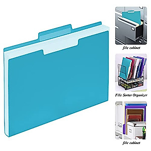 EOOUT Poly File Folders18 Pack 6 Gemstone Color, 1/3 Cut Tab Letter Size, 8.6 x 11.6 Inches Colored File Folders Classic Manila Folders Plastic Folders, Office Supplies File Folders