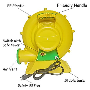 Inflatable Bounce House Blower, 750 Watt Air Blower for Inflatable Castle and Jump Slides, Portable and Powerful Fan Pump Commercial Inflatable Blower, Blower for Bounce House