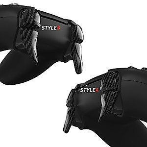 PlayVital Blade 2 Pairs Shoulder Buttons Extension Triggers for ps5 Controller, Game Improvement Adjusters for PS Portal Remote Player, Bumper Trigger Extenders for ps5 Edge - Graphite Carbon Fiber