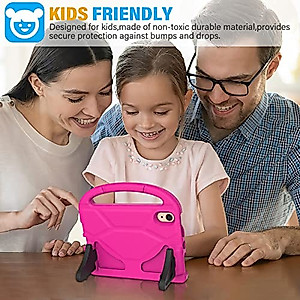 SUPLIK Kids Case for iPad Mini 6 (8.3-inch, 2021), iPad Mini 6th Generation Case for Kids, Built with Screen Protector, Durable Shockproof Protective Cover with Handle Stand, Pink