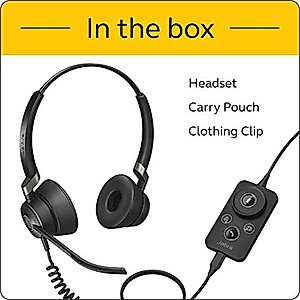 Jabra Engage 50 Wired Headset, Stereo – Telephone Headset with 3-Microphone System, Blocks Out Background Noise for Increased Agent Focus, Call Center Headset Features Enhanced Hearing Protection