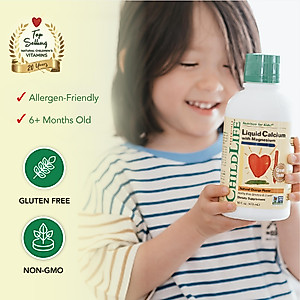 ChildLife Essentials Liquid Calcium Supplement for Kids - Baby Calcium with Magnesium, Zinc, and Vitamin D3 - Orange Flavor, 16 fl oz (4 Pack)