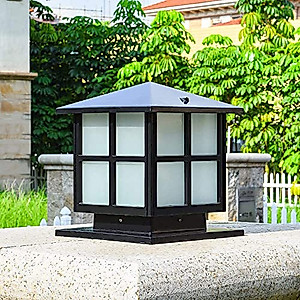 CZLZY Outdoor Post Light Fixtures Aluminum Square E27 Column Light Patio Garden Waterproof Pillar Lamp Acrylic Lamp Shade Villa Fence Pedestal Light Street Light Lawn Landscape Light