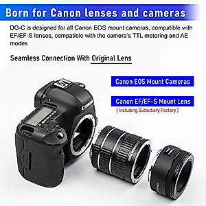 Viltrox Metal Mount Auto Focus Macro Extension Tube Ring Set 12mm 20mm 36mm for Canon EF & EF-S Lens DSLR Camera 760D 700D 90D 80D 70D 5D 6D 7D 1300D Rebel T6 T7 T5 T8i T7i T6i T6s T5i T4i SL3