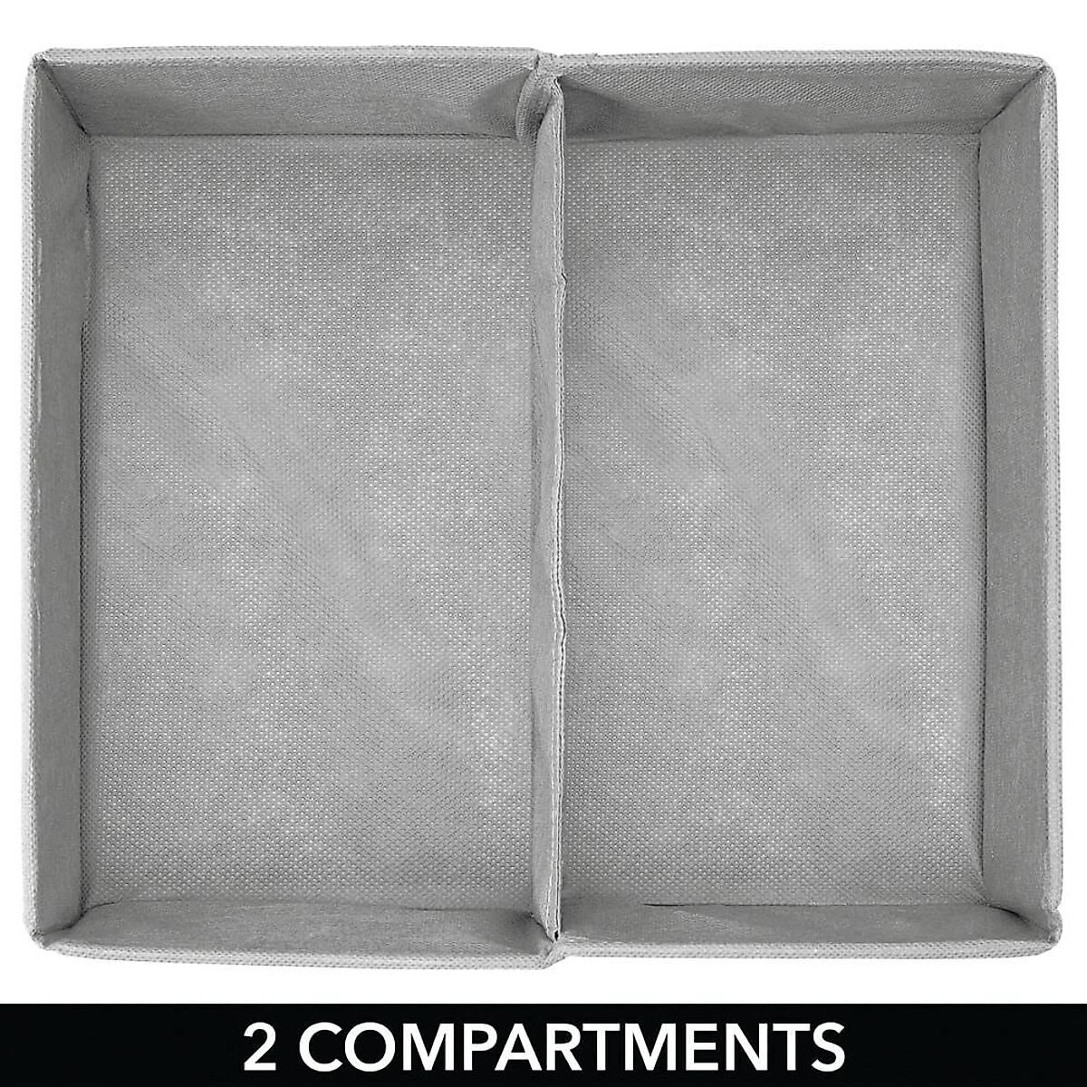 mDesign Fabric Drawer Organizer Bin Dividers for Baby Nursery Dresser, Closet, Organization - Bins Hold Clothes, Diapers, Cream, Toy, Blankets - 4 Pack, Gray Herringbone