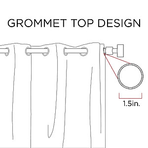 Madison Park Englewood 1-Panel Pack Window Curtain Dyed, Light Heathered Effect, Room Darkening, Grommet Top Easy to Hang, Fits up to 1.25" Diameter Rod, 50"x95" Grey