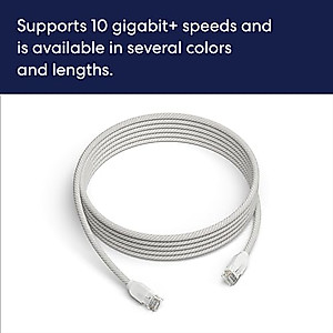Amazon eero CAT6a Ethernet cable - Supports 10 gigabit+ speeds, 10 foot, 1-pack, Arctic White