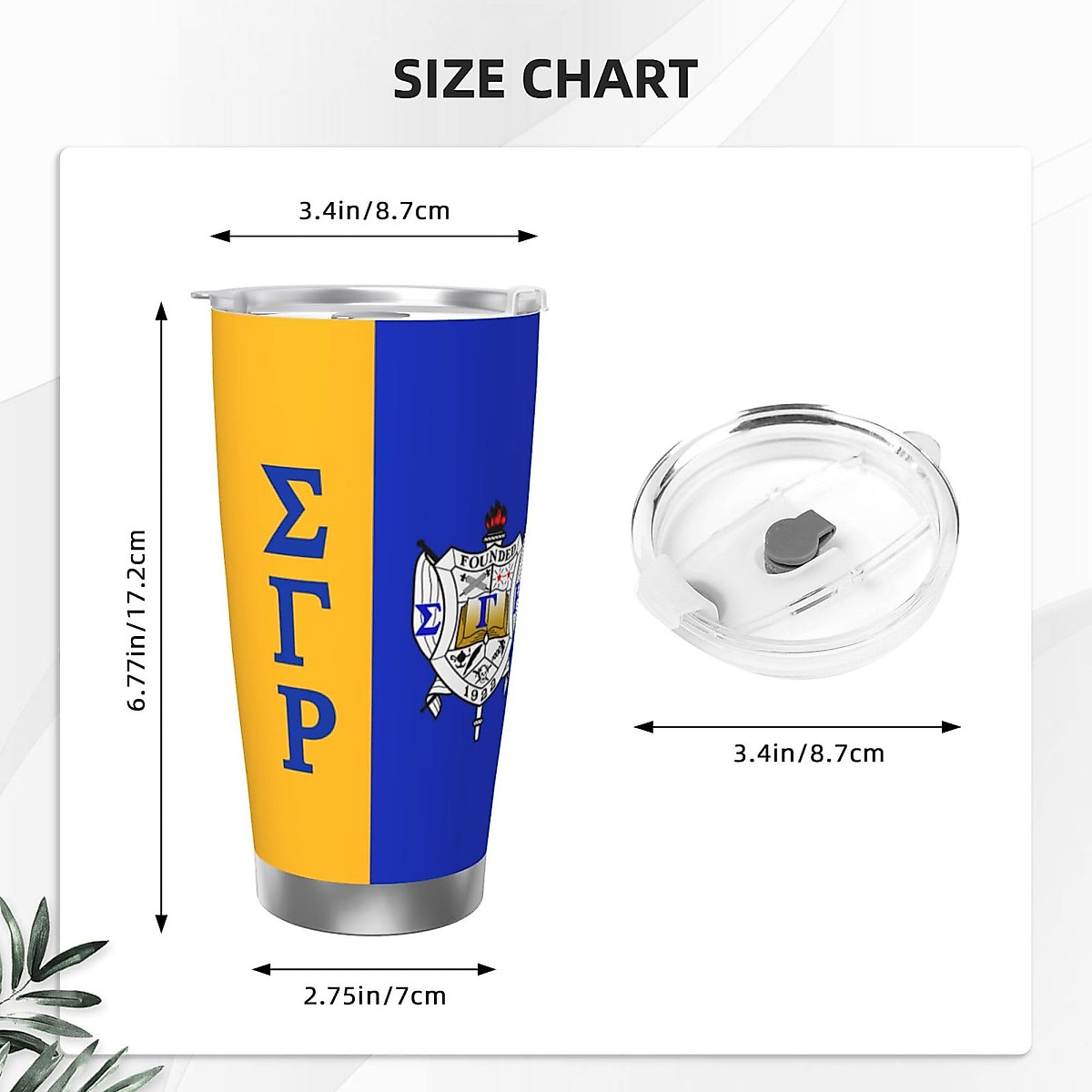 Sigma Gamma Car Cup Rho sorority paraphernalia Insulation Tumbler Reusable Stainless Steel Coffee Mug 20oz