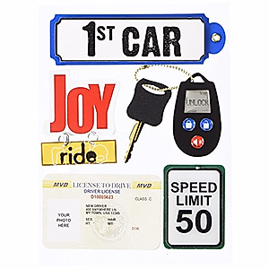 Me & My Big Ideas Soft Spoken Themed Embellishments-First Car