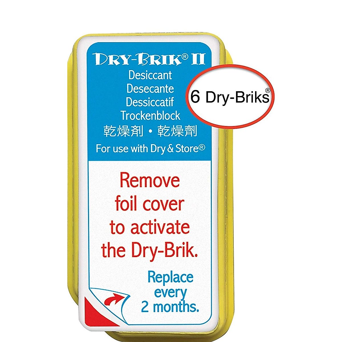 Dry-Brik II Desiccant Blocks - 6 Blocks (2 Packs of 3 Blocks)| Replacement Moisture Absorbing Block for the Global II and Zephyr by Dry & Store | Hearing Device Dehumidifiers (Limited Edition)