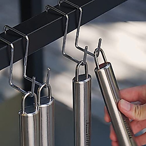 Royal Gourmet Dining Cart Table with Double-Shelf, Movable Steel Flattop Worktable, Hooks, Side Handle, Multifunctional and Commercial PC3401B (Black)