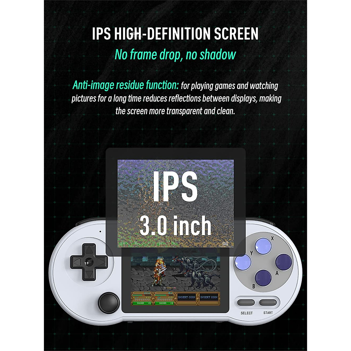 Handheld Game Console, Built in 6000+ Games, 3.0 Inch IPS Screen Retro Handheld Game Console, SF2000 Handheld Console Support 7 Emulators & AV Output, Ideal Gift for Kids Adults