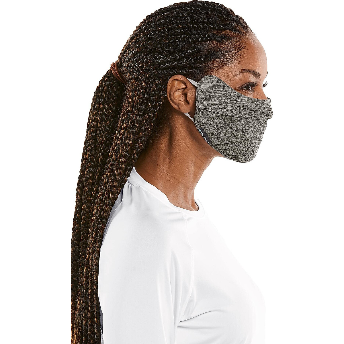 Coolibar UPF 50+ Men's Women's Zenith UV Mask - Sun Protective (Small/Medium- Charcoal Heather)