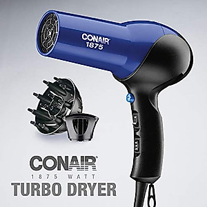 Conair 1875 Watt Turbo Hair Dryer, Blue/Black