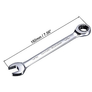 uxcell 9/16 Inch Ratcheting Combination Wrench SAE 72 Teeth 12 Point Ratchet Box Ended Spanner Tools, Cr-V