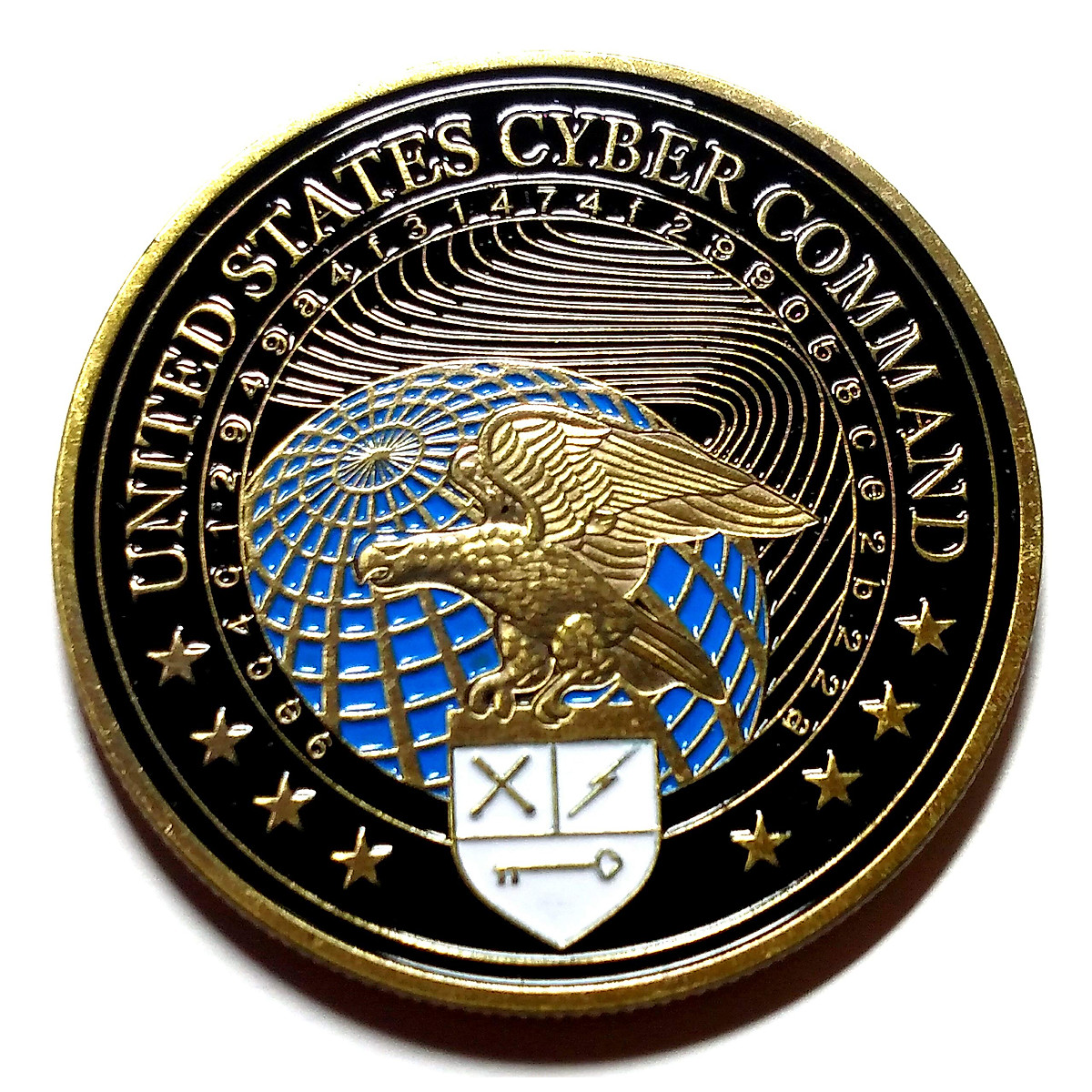 Cyber Command Military Family Large Colorized Challenge Art Coin