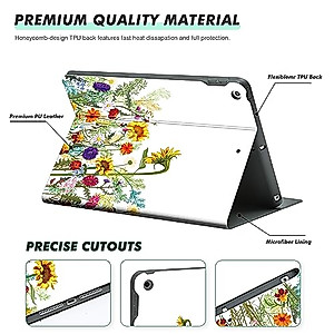 Azmyeuo Cover for iPad 9th/8th/7th Generation, Case for 10.2 Inch iPad 9th/8th/7th Generation 2021/2020/2019 - Premium Folio Stand Case - Auto Wake/Sleep and Multiple Viewing, Sunflower