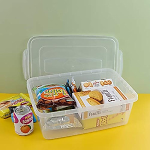 Inhouse 14 Quart Clear Storage Bin, Plastic Latching Box/Container with Lid, Shoe Boxes, Set of 4