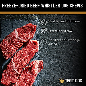TEAM DOG Beef Trachea Dog Chews | Single Ingredient Dog Treat | 100% Freeze Dried Beef Gullet Sticks for Dogs | Supports Healthy Teeth & Gums | All Natural Esophagus Dog Treats Made in USA | 3 Per Bag